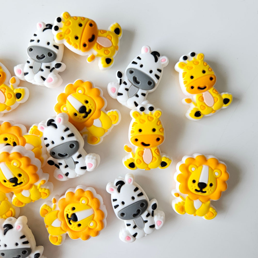 Safari Animals Silicone Beads | Hey Beadly