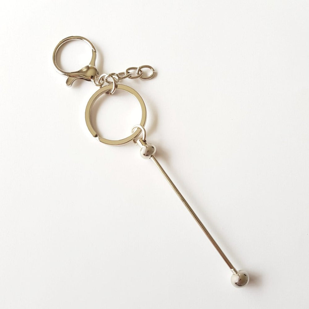 Beadable Bar Keychain - Silver | Hey Beadly