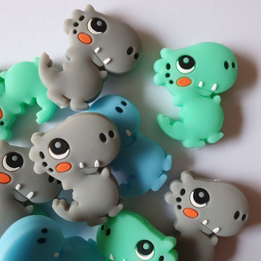 Dinosaur Silicone Beads | Hey Beadly