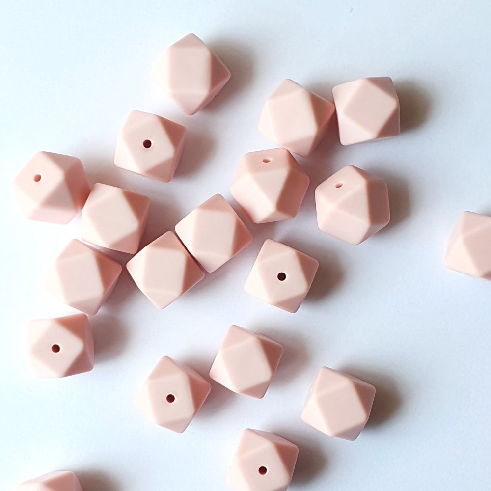 17mm Hexagon Silicone Beads | Hey Beadly