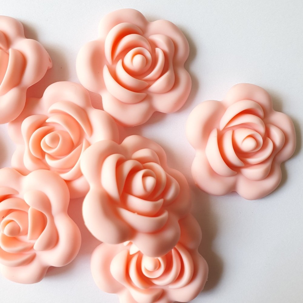 Large Rose Silicone Beads | Hey Beadly